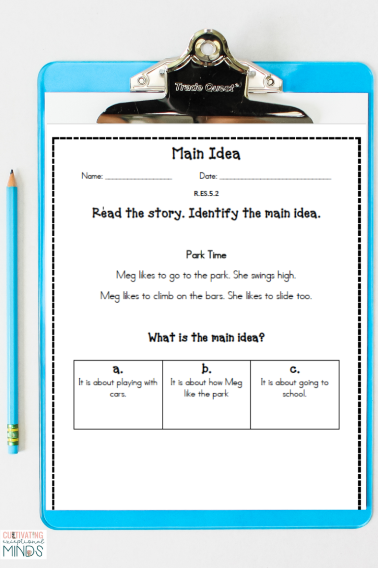 How To Teach Main Idea To Special Education Students • Cultivating ...