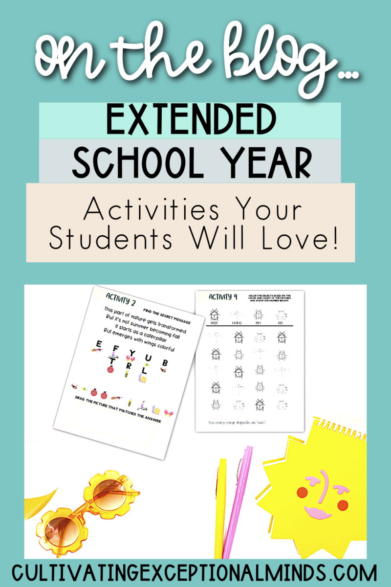 4 Extended School Year Activities Your Students will love • Cultivating ...