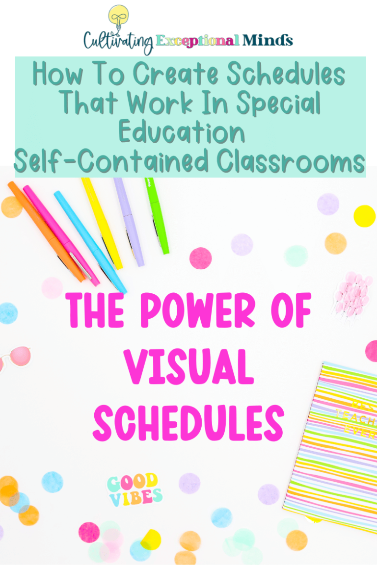 Using Schedules in Special Education Classrooms • Cultivating ...