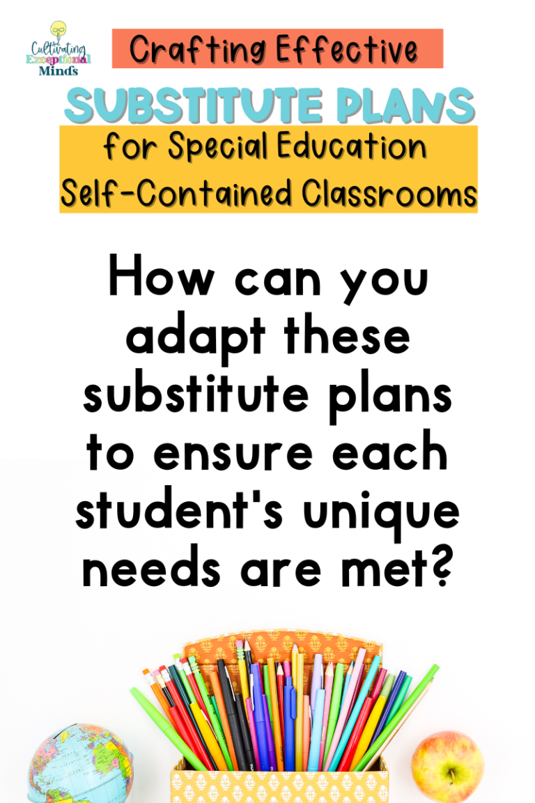 Crafting Effective Sub Plans Special Education Teacher's Guide ...