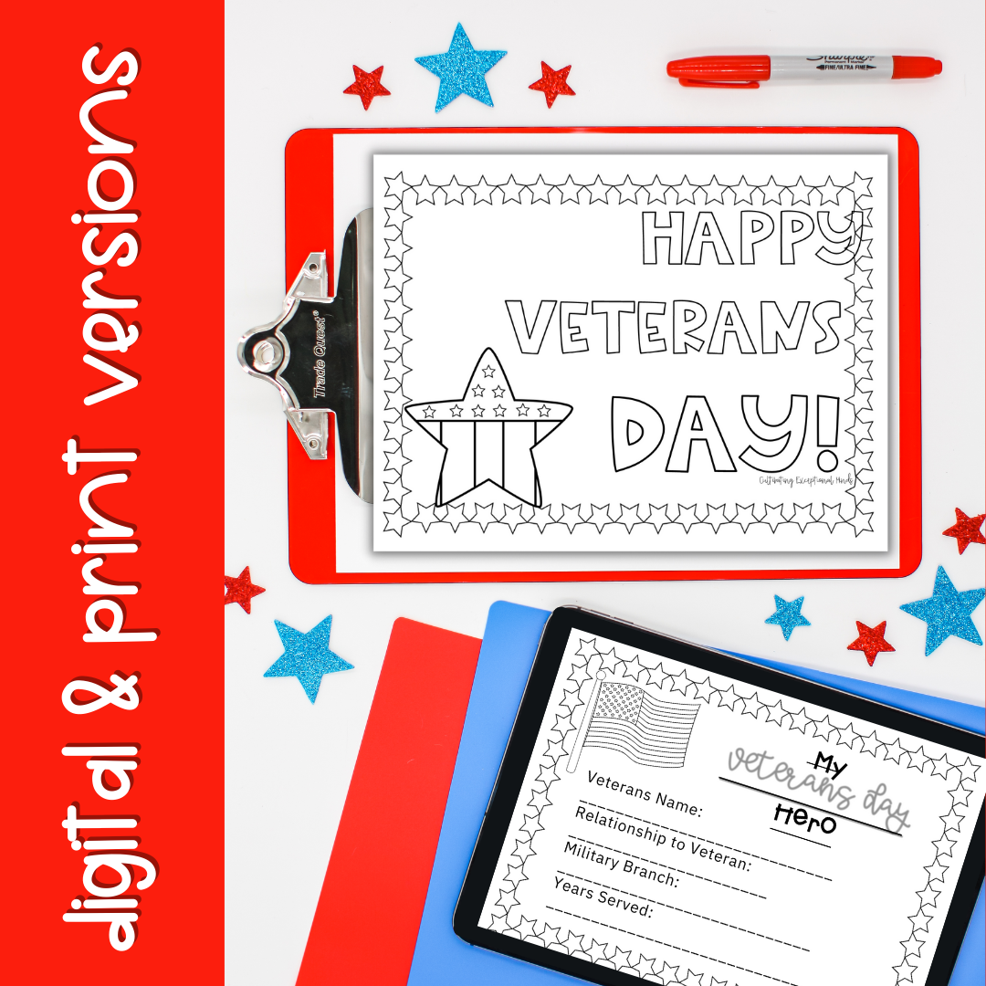 Veterans Day Activities for Special Education • Cultivating Exceptional ...