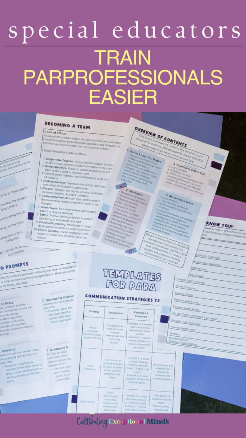 How to Train a Paraprofessional as a Special Education Teacher ...