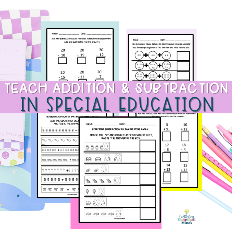 Teaching addition and subtraction in special education • Cultivating ...